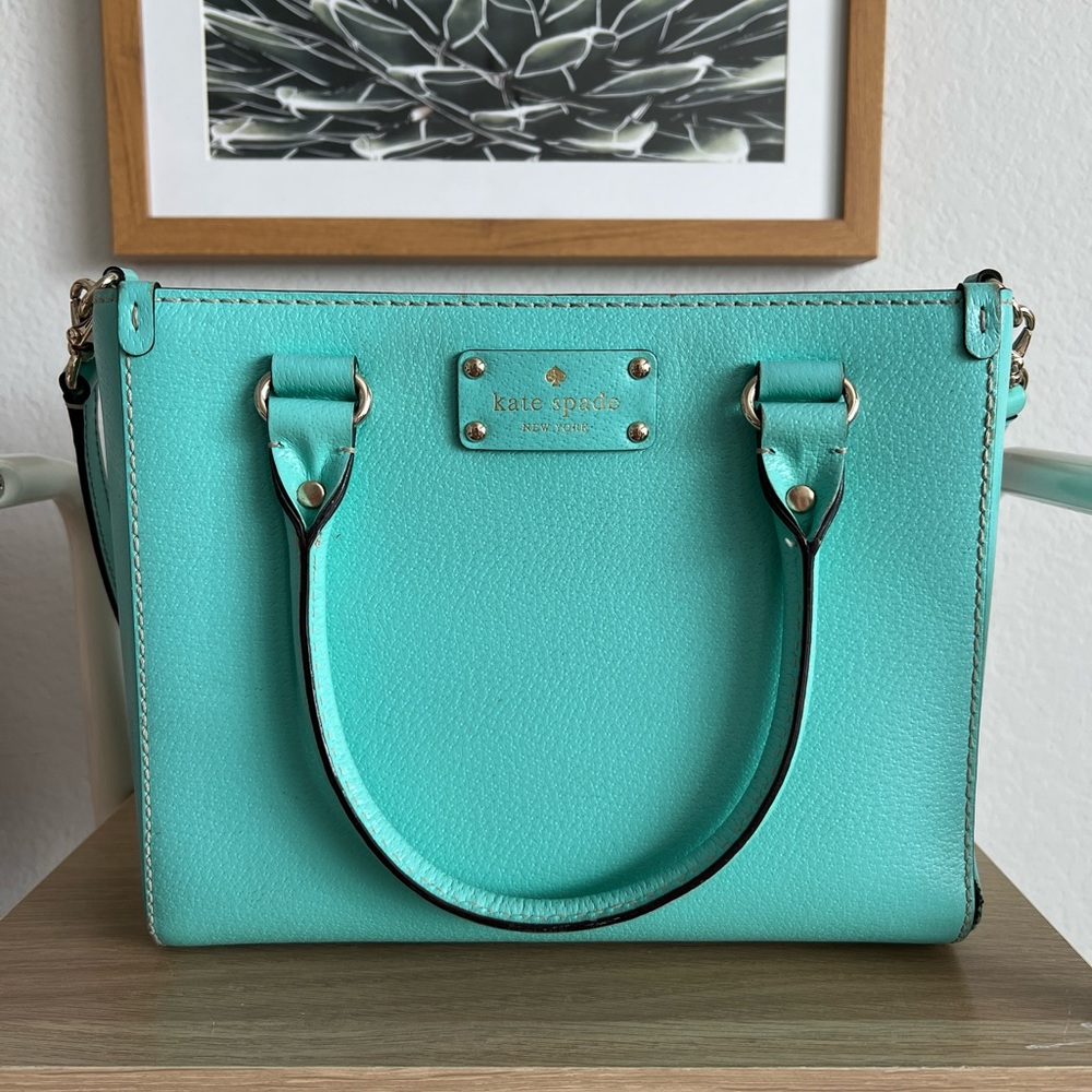 Kate Spade Wellesley Tiffany Blue Durham Leather Bag - Gem